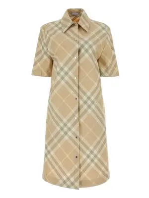 Burberry Embroidered Cotton Shirt Dress - Multicolor