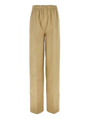 Prada Wide-leg Cotton Trousers - Brown