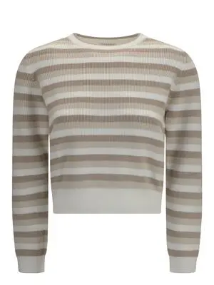 Brunello Cucinelli Ribbed Striped Cotton Sweater - Multicolor
