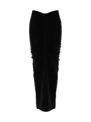 Alexander Wang Stretch Cupro Blend Ruched Skirt - Black