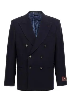 Etro Decorative Basting' Blazer - Blue