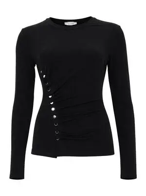 Rabanne Button Detail Top - Black