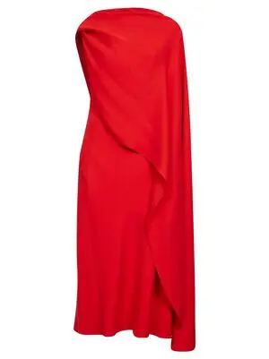 Balenciaga And Wool Crepe Draped Dress - Multicolor