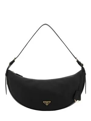 Prada Leather Demi-lune Crossbody Bag - Black