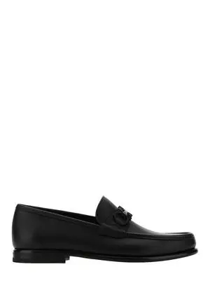 FERRAGAMO Salvatore Leather Loafers - Black