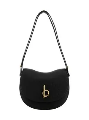 Burberry Leather Small Rocking Horse Shoulder Bag - Black