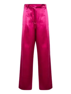 Dries Van Noten Fuchsia Satin Wide-leg Trousers - Multicolor