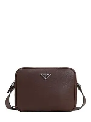 Prada Calf Leather Cross Body Bag - Brown