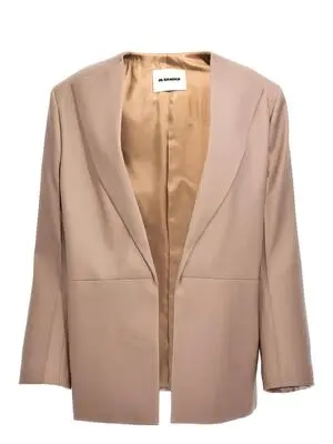 JIL SANDER Single-breasted Blazer Jacket - Cream