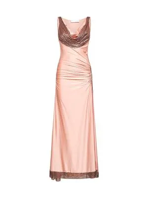 Rabanne Viscose Jersey And Mesh Long Dress - Multicolor