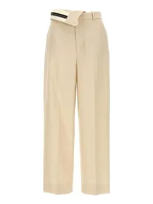 Fendi Fendi Roma Gabardine Trousers Cream