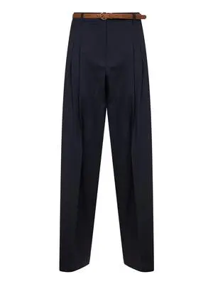 Max Mara MAX MARA STUDIO Fluid Trousers With Belted Waist Multicolor