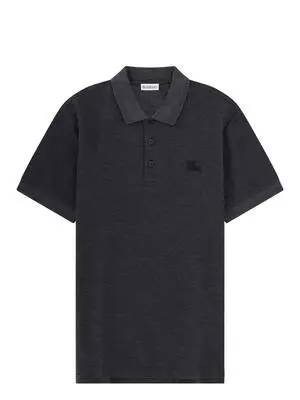 Burberry Polo In Cotone Con Logo - Gray