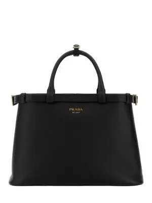 Prada Medium Buckle Handbag - Black