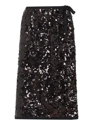 Prada Sequined Polyamide Midi Skirt - Multicolor