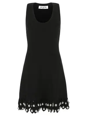 Alaïa Abito Dress With Embellished Hem - Multicolor