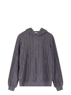 Brunello Cucinelli Sequin Embroidered Cotton Hoodie - Multicolor