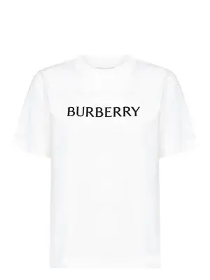 Burberry Burberry Chalk White Cotton Logo T-Shirt Multicolor