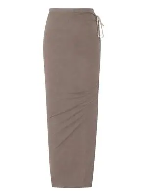 Rick Owens Maxi Skirt With Side Slit And Drawstring Detail - Multicolor