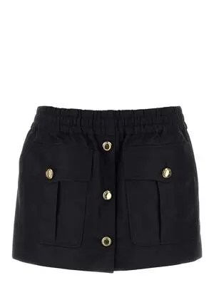 Miu Miu Navy Nylon Mini Skirt - Blue