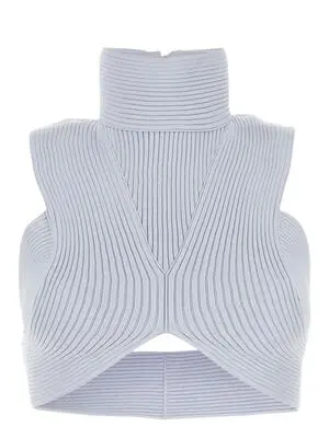 ALAÏA ALAIA Ribbed Knit Cut-Out Turtleneck Top