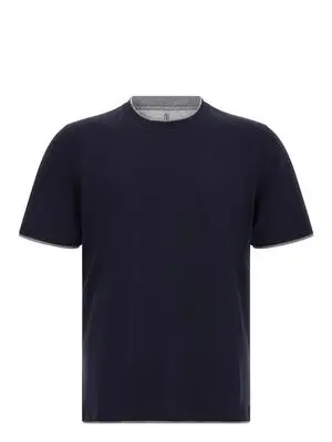 Brunello Cucinelli Double Layer T-shirt - Blue