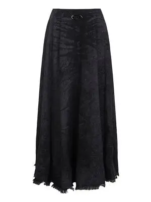 DIESEL® De-hannie Skirt With Fringed Hem - Black