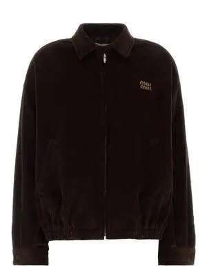 Miu Miu Miu Miu Corduroy Jacket Brown