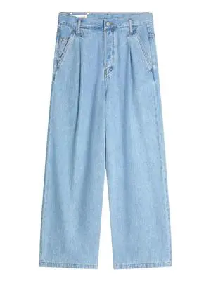 Dries Van Noten Pleated Wide-leg Jeans - Blue