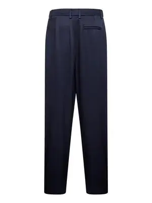 Giorgio Armani Blue Double Silk Satin One-pleat Trousers - Multicolor
