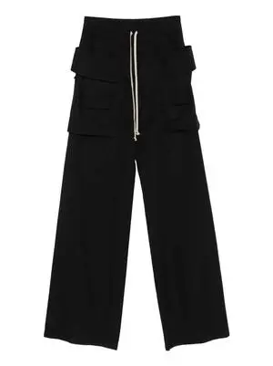 Rick Owens Cotton Drawstring Trousers - Black