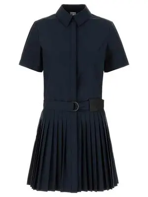 Loewe Navy Cotton Blend Mini Dress - Blue