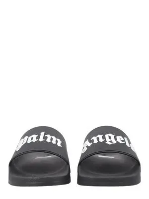 Palm Angels Logo Slide Sandals - Black