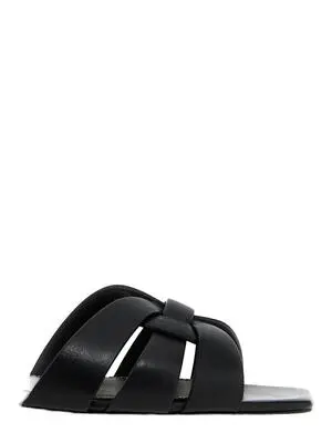 Saint Laurent Tribute Nu Pieds Leather Sandals - Black
