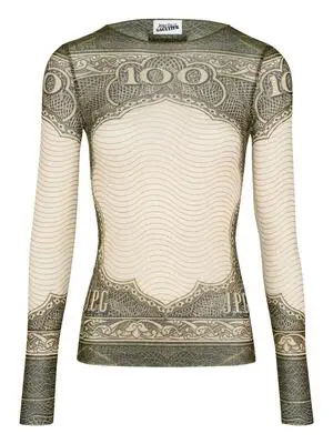 JEAN PAUL GAULTIER Long Sleeve Top With Cartouche Print - Multicolor