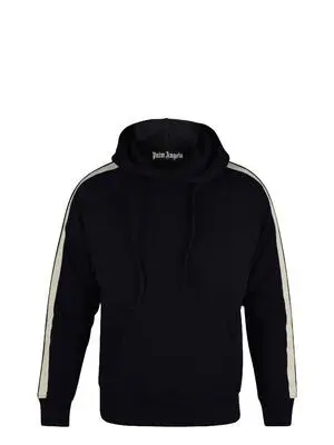 PALM ANGELS Palm Angels Cotton Hooded Sweatshirt With Contrasting Stripes And Logo Print