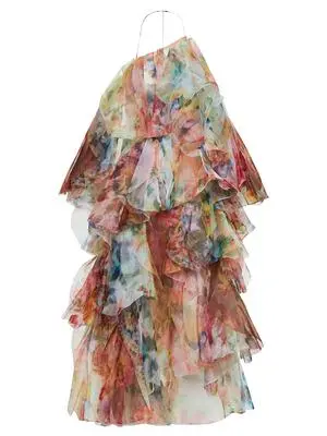 Zimmermann Spliced Floral Print Georgette Luna Maxi Dress - Multicolor
