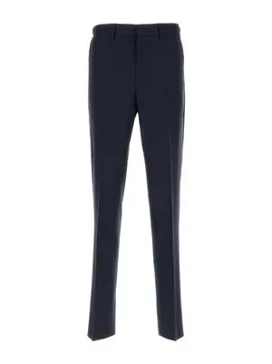 Versace Virgin Wool Trousers - Blue