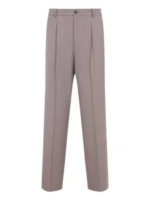 Dries Van Noten Wool Wide Leg Trousers - Multicolor