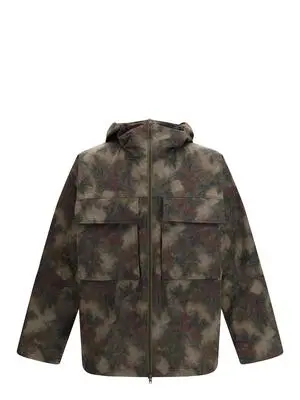 Herno Ripstop Parka With Tropical Pattern - Green