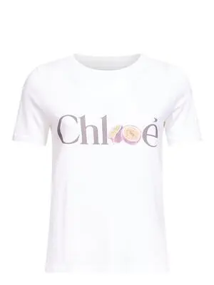 CHLOÉ Chloé White Cotton Jersey Baby-Fit Logo T-Shirt