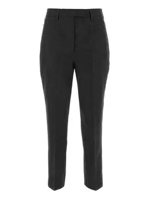 Prada Melange Graphite Wool Pant - Gray