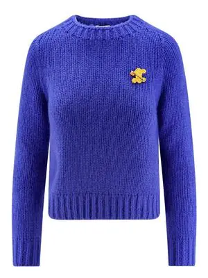 Celine Cashmere And Silk Blend Sweater With Triomphe Logo Detail - Multicolor