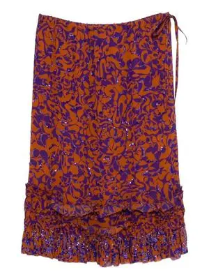 Dries Van Noten Printed Viscose Skirt - Multicolor