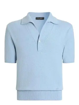 Dolce & Gabbana Knitted Polo - Blue