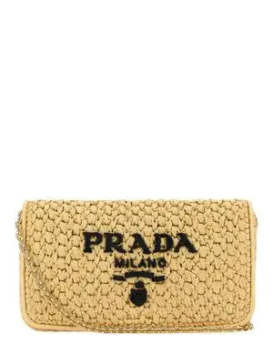 Prada Raffia Crossbody Bag - Brown