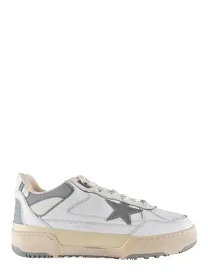 GOLDEN GOOSE Leather Sneakers With Grey Accents - White