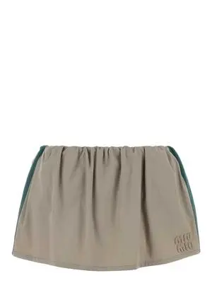 Miu Miu Dove Grey Twill Pant-skirt - Gray