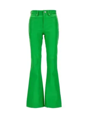 JW Anderson Leather Bootcut Trousers - Green