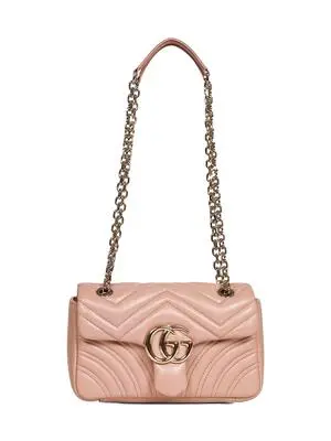 Gucci Pinky Beige Gg Marmont Small Shoulder Bag - Multicolor